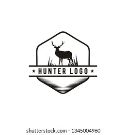 Hunter Emblem Logo Design Stock Vector (Royalty Free) 1345004960
