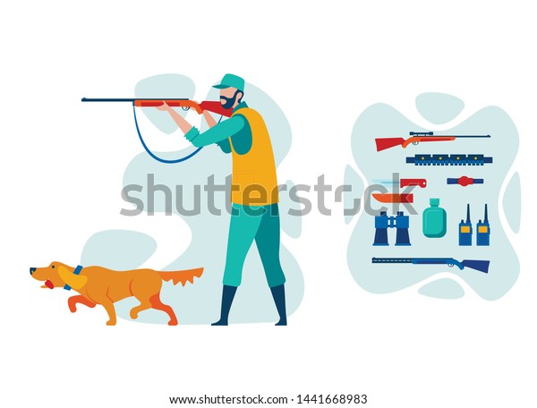Hunter Holding Shotgun Cartoon Vector Character Stock Vector (Royalty ...
