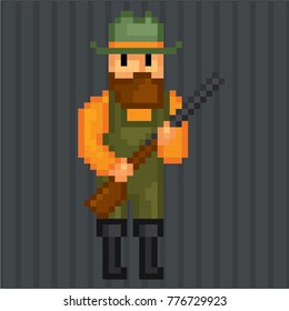 Hunter Icon Pixel Art Old School Stock Vector (Royalty Free) 776729923 ...