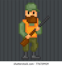Hunter Icon Pixel Art Old School: เวกเตอร์สต็อก (ปลอดค่าลิขสิทธิ์ ...