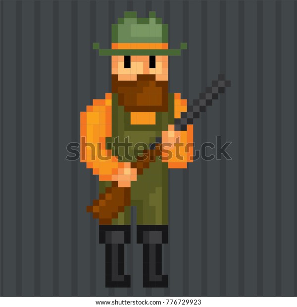 Hunter Icon Pixel Art Old School Stock Vector (Royalty Free) 776729923 ...