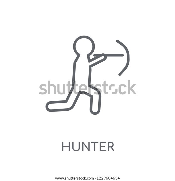 Hunter Linear Icon Modern Outline Hunter Stock Vector (Royalty Free ...