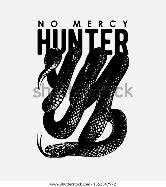 Hunter Slogan Black Snake Illustration Stock Vector (Royalty Free ...