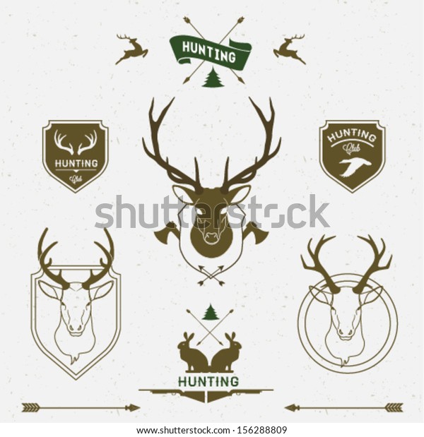 Hunting Labels Set Stock Vector (Royalty Free) 156288809 | Shutterstock