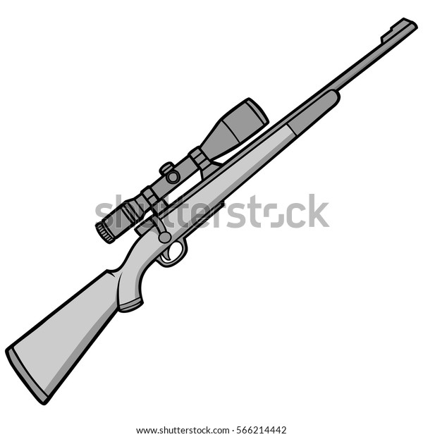 Hunting Rifle Illustration Stock Vector (Royalty Free) 566214442