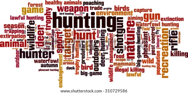 Hunting Word Cloud Concept Vector Illustration Stock Vector (Royalty ...