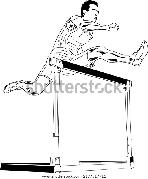 Hurdles Racing Vector Hurdle Race Man Stock Vector (Royalty Free ...