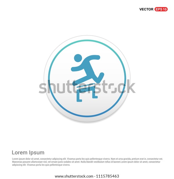 Hurdling Icon Hexa White Background Icon Stock Vector (Royalty Free ...