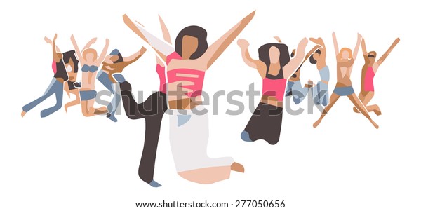 Hurray Team People Jumping Stock Vector (Royalty Free) 277050656 ...