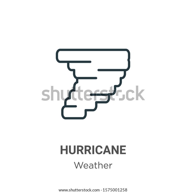 Hurricane Outline Vector Icon Thin Line Stock Vector (Royalty Free ...