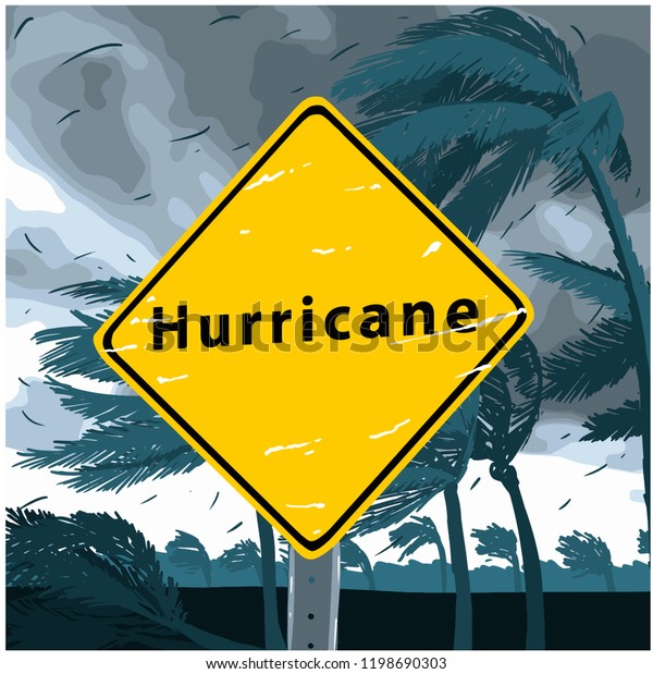 Hurricane Sign Disaster Tornado Warning Stock Vector (Royalty Free ...