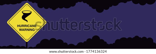 Hurricane Warning Banner Storm Cloud Background Stock Vector (Royalty ...