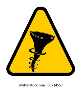 Warning Tornado Hazard Sign Yellow Triangle Stock Vector (Royalty Free) 473709655 | Shutterstock