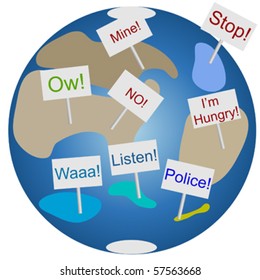 Hurting World Sign Posts On Land: เวกเตอร์สต็อก (ปลอดค่าลิขสิทธิ์ ...