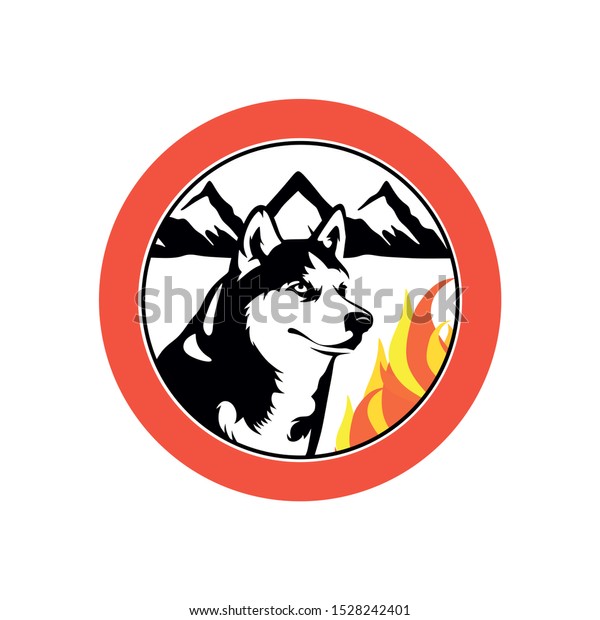 Husky Logo Circle Shape Husky Dog Stock Vector (Royalty Free ...