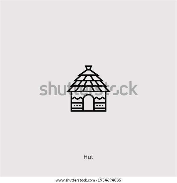 Hut Icon Vector Isolated On White Stock Vector (Royalty Free ...