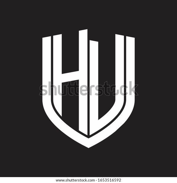 Hv Logo Monogram Emblem Shield Design Stock Vector (Royalty Free ...