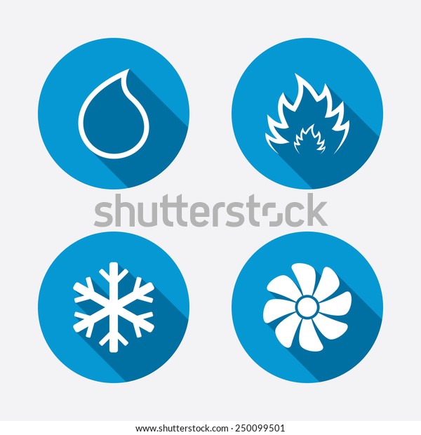 Hvac Icons Heating Ventilating Air Conditioning Stock Vector (Royalty ...