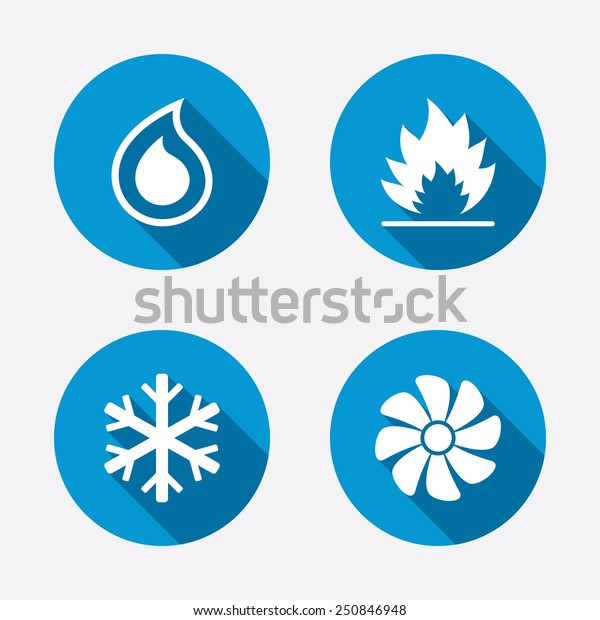 Icônes Hvac Symboles De Chauffage De Image Vectorielle De Stock