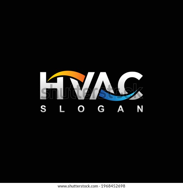 Hvac Lettering Logo Design Wind Concept Stock Vector (Royalty Free ...