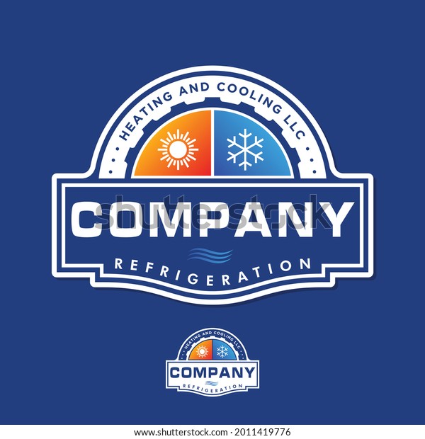 Hvac Logo Design Refrigeration Heating Cooling Stock Vector (Royalty ...