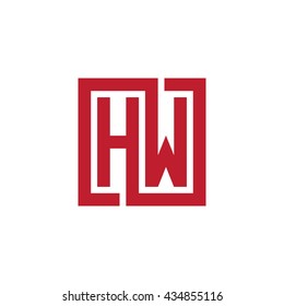 Tw Initial Letters Looping Linked Square Stock Vector (Royalty Free ...