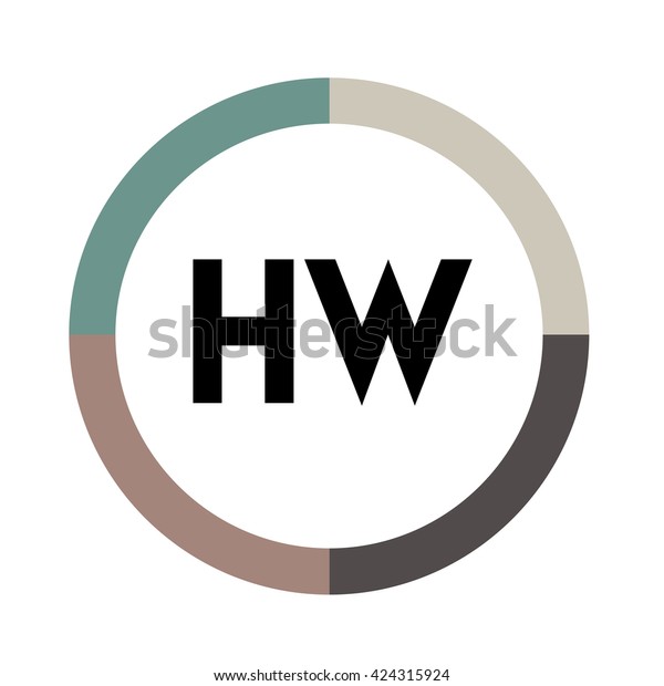 Hw Letters Four Colors Abstract Background Stock Vector (Royalty Free ...