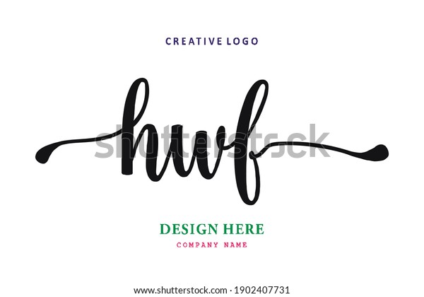 Hwf Lettering Logo Simple Easy Understand Stock Vector (Royalty Free ...