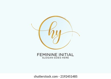 Hy Handwriting Logo Circle Template Vector Stock Vector (Royalty Free ...