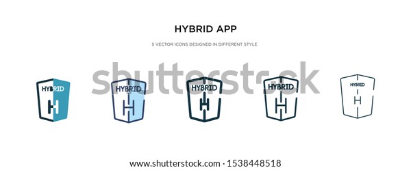 Hybrid App Icon Different Style Vector Stock Vector (Royalty Free ...