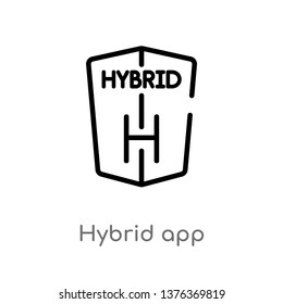 Hybrid App Vector Line Icon Simple Stock Vector (Royalty Free) 1376369819