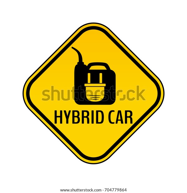 Hybrid Car Caution Sticker Save Energy Stock Vector (Royalty Free ...