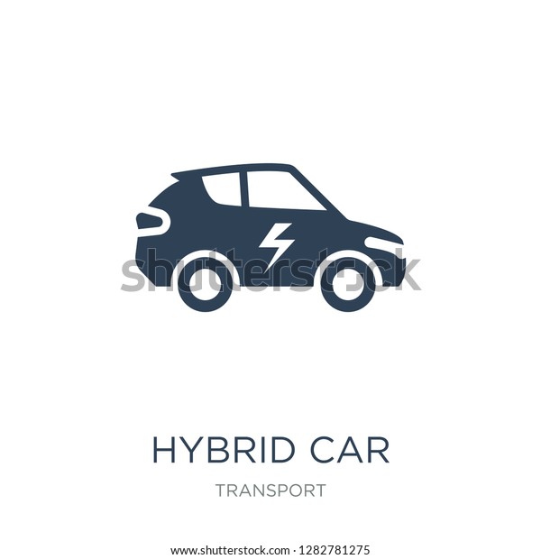 Hybrid Car Icon Vector On White Stock Vector (Royalty Free) 1282781275