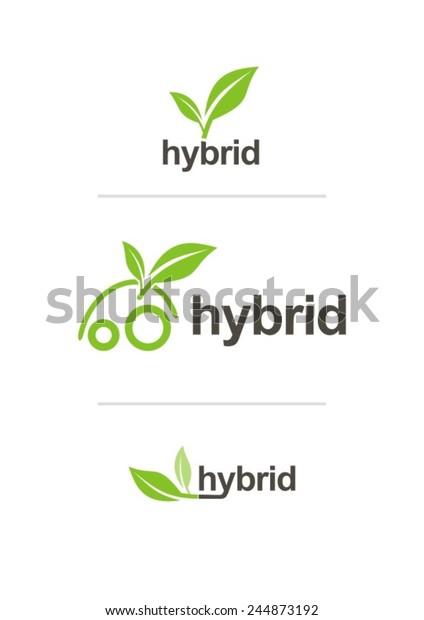 Hybrid Car Logo Set Stock Vector (Royalty Free) 244873192