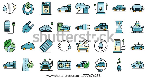 Hybrid Icons Set Outline Set Hybrid Stock Vector (Royalty Free) 1777676258
