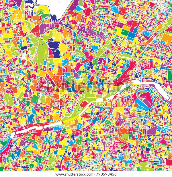 Hyderabad India Colorful Vector Map White Stock Vector (Royalty Free ...