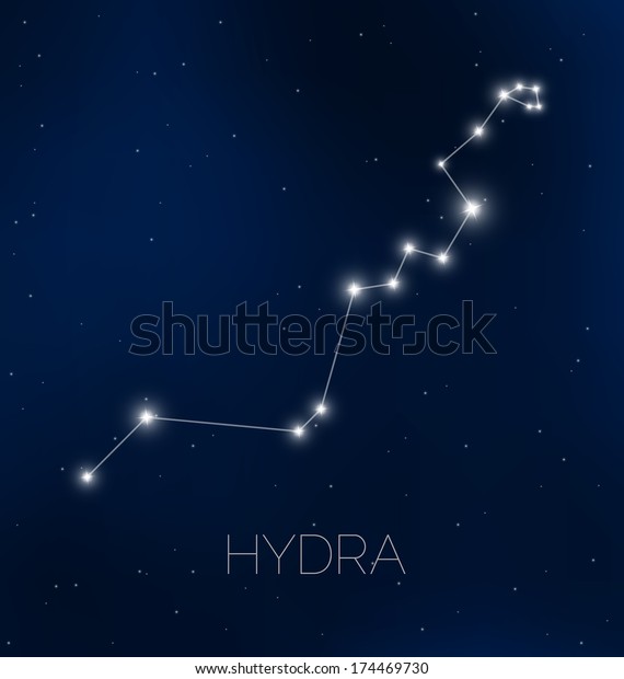 Hydra Constellation Night Sky Stock Vector (Royalty Free) 174469730 ...