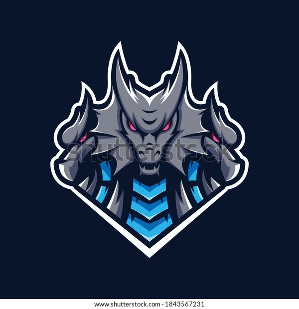 Hydra Dragon Icon Design On Dark Stock Vector (Royalty Free) 1843567231 ...