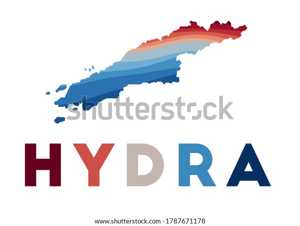 Hydra Map Map Island Beautiful Geometric Stock Vector (Royalty Free ...