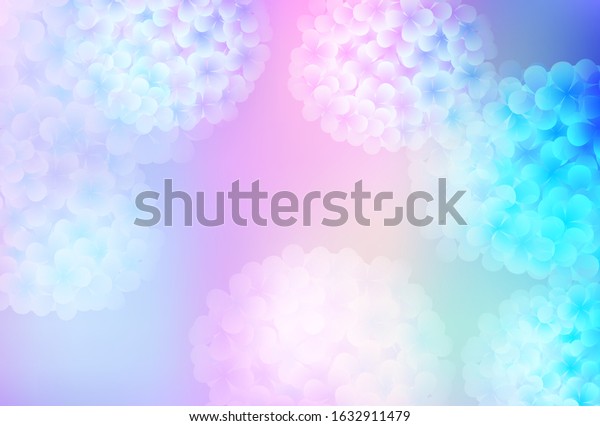 Hydrangea Flowers Rainy Season Pattern Background Stock Vector (Royalty ...