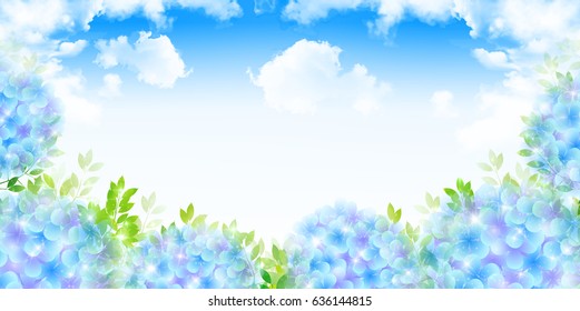 Hydrangea Flower Rainy Season Background Stock Illustration 1416966677 Hydrangea Flower Rainy Season Background Stock Illustration 1416966677