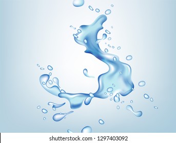 Hydration Liquid Effect Splashing Water Liquid Stock Vector (Royalty ...