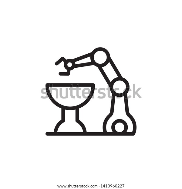 Hydraulic Arm Industrial Arm Icon Vector Stock Vector (Royalty Free ...