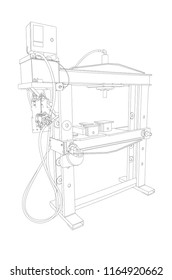 Hydraulic Press Machine 스톡 벡터(로열티 프리) 1164920662 | Shutterstock