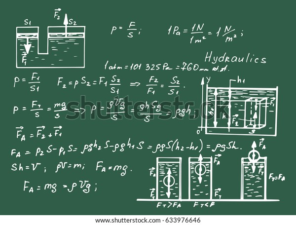 Hydraulics Fluid Law Theory Mathematical Formula Stock Vector (Royalty ...
