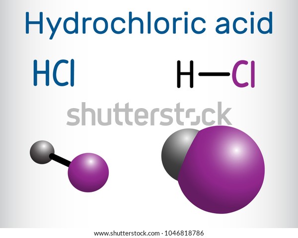 Hydrochloric Acid Hydrogen Chloride Molecule Corrosive 스톡 벡터(로열티 프리 ...