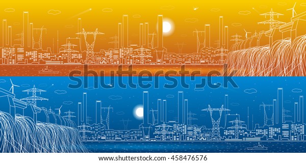 Hydroelectric Power Station Hydro Energy Plant Stock Vector (Royalty ...