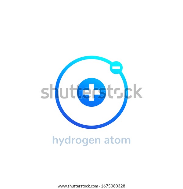 Hydrogen Atom Icon On White Stock Vector (Royalty Free) 1675080328 ...