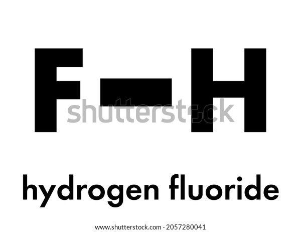 Hydrogen Fluoride Hf Molecule Skeletal Formula Stock Vector (Royalty ...