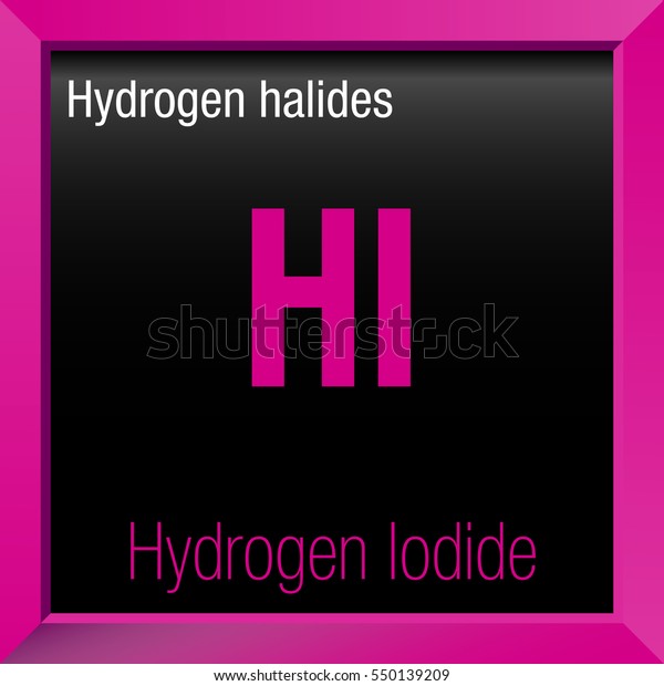 Hydrogen Iodide Chemical Formula Inside Violet Stock Vector (Royalty ...